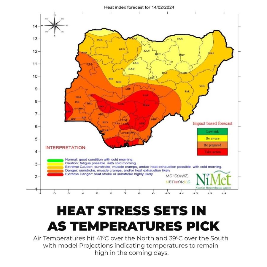 NiMet issues advisory as air temperature hits 41 degrees | The ...